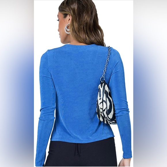 Tops | Bloggers Fav Xs Open Frontslinky Cut Out V Long Sleeve Crop ...